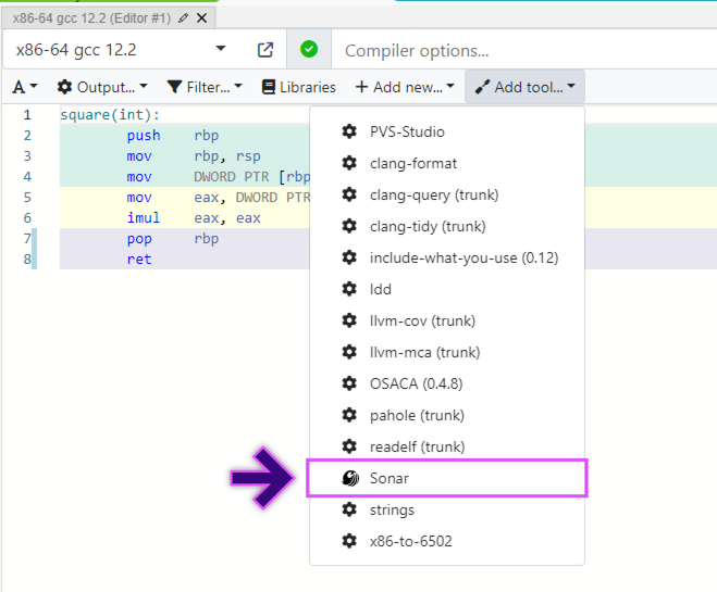 Sonar ️ Compiler Explorer: Write clean C++ code inside your browser | Sonar